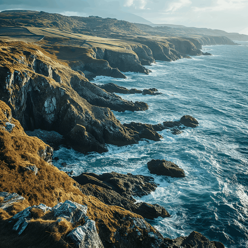 a bird's eye view of a the irish coastline | John Wolfe Compton